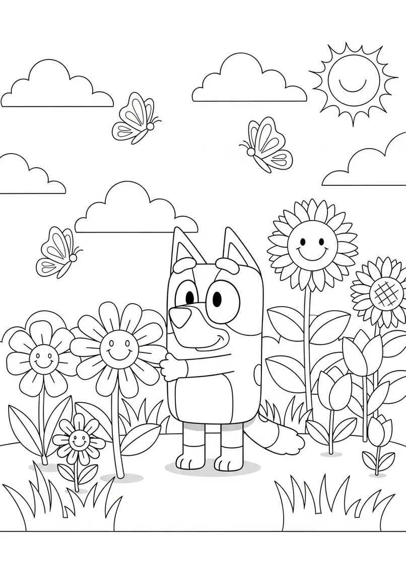 Bluey paginas para colorear [PDF imprimibles gratis]