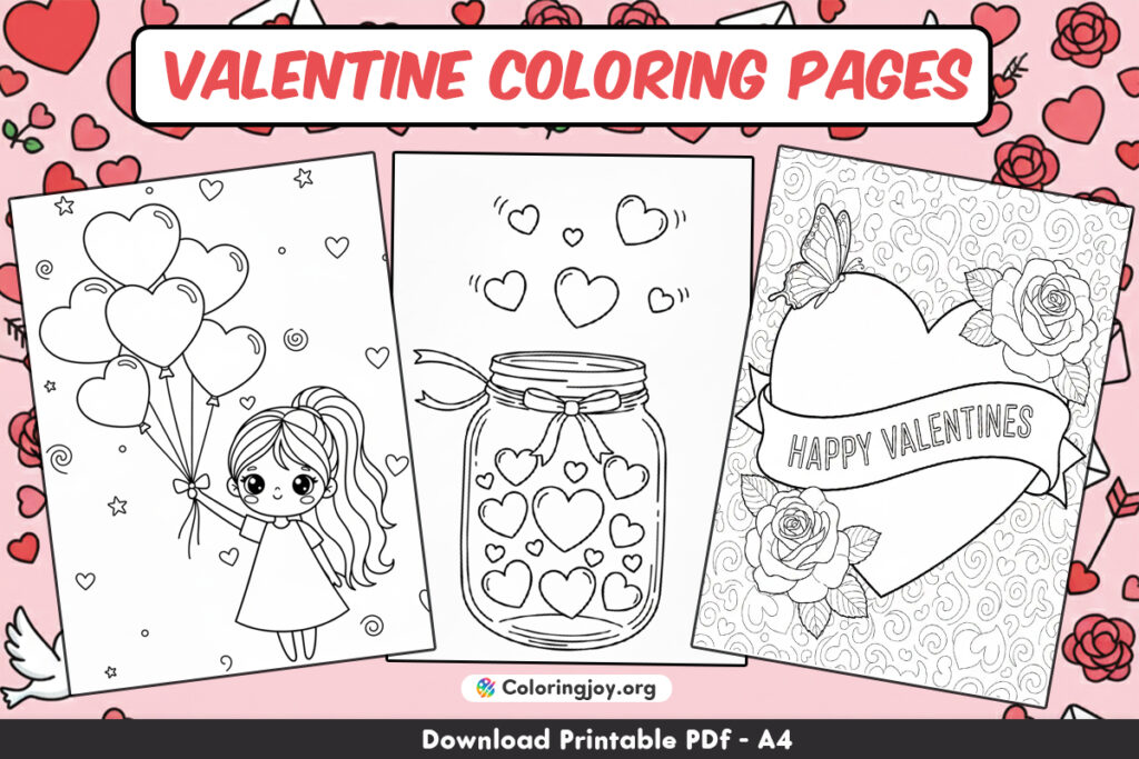 45 Free Valentine Coloring Pages (PDF printables)